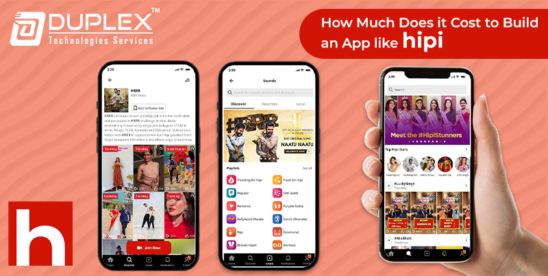 cost to build an app like Hipi short video making apps